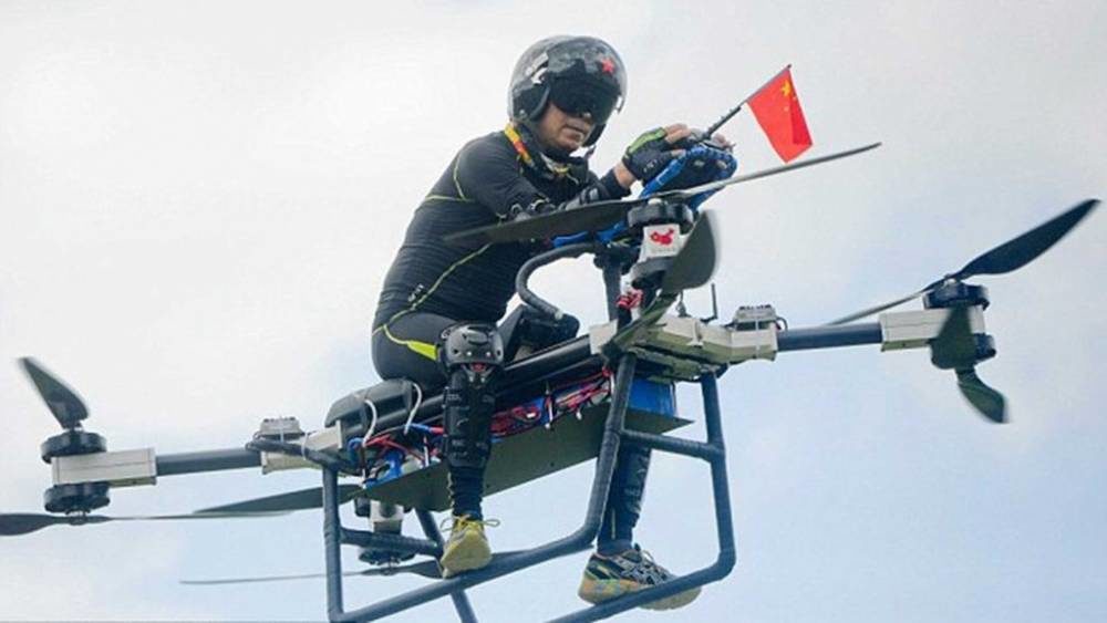 Chinese inventor builds a homemade flying bike! - iMotorbike News